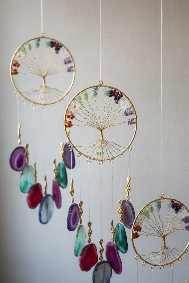 🌟 Stone 7 Chakra Wind Chime – SiddhiDivine